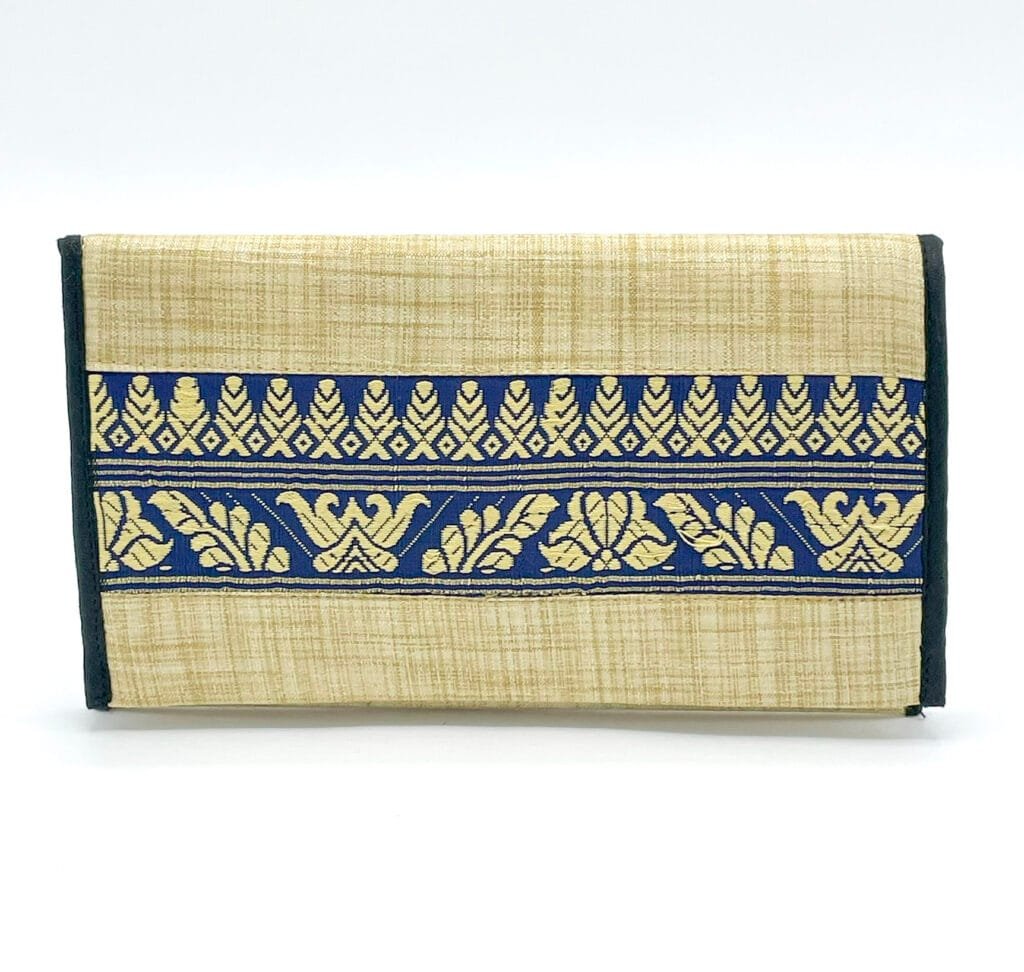 Raw Silk Purse with Traditional Floral Border - Senyü